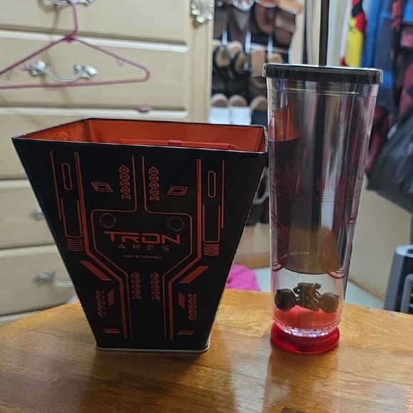 Disney | Other | Disney Tron Ares Black And Red Container With Tumbler ...